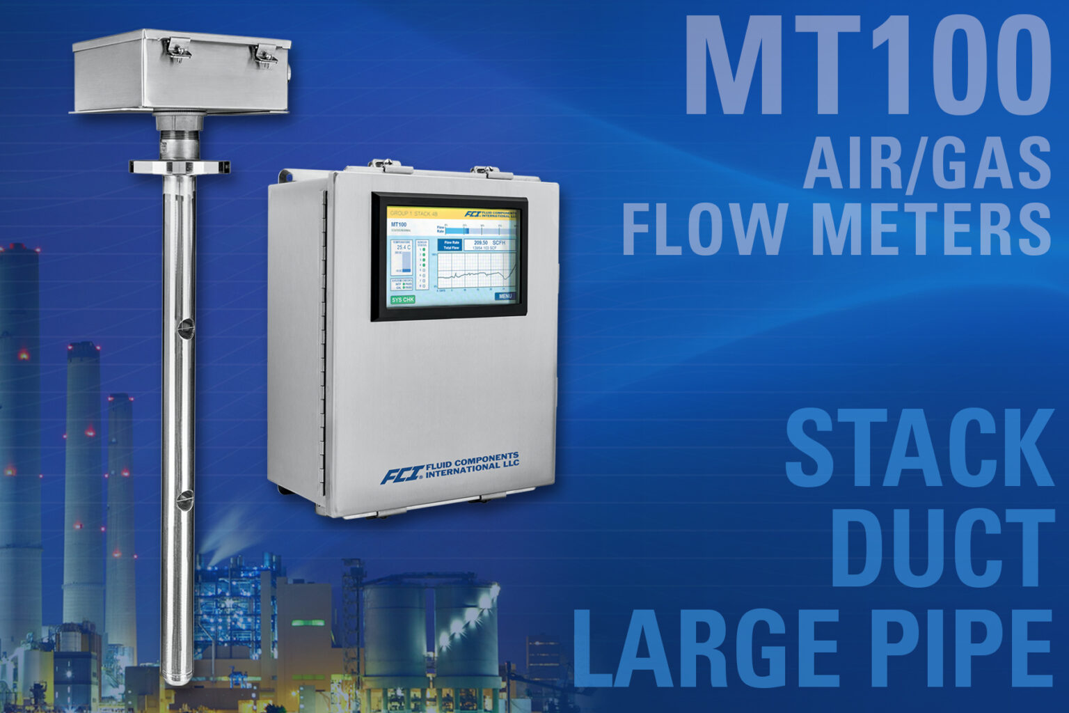 Multipoint Thermal Flow Meter for Hot, Dirty Gas in Large Pipes